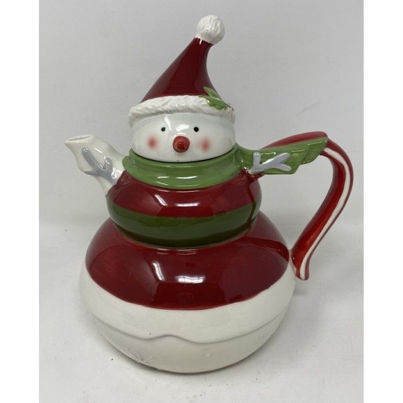 GANZ | Holiday | Bella Casa Ganz Snowman Santa Hat Ceramic Teapot Or ...